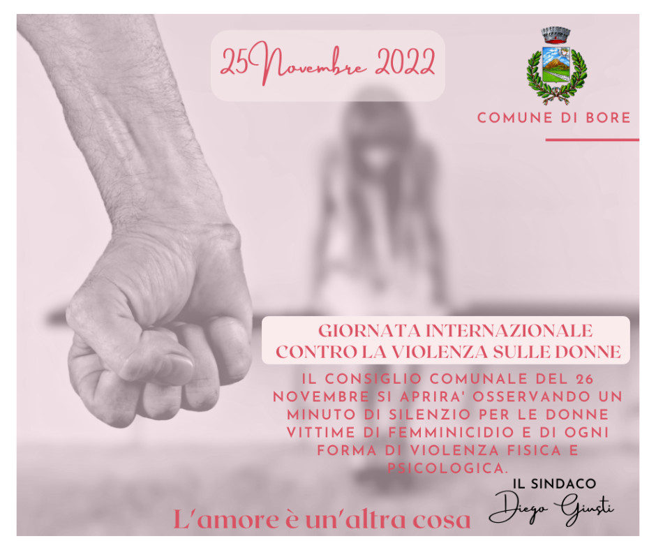 Giornata Internazionale contro la violenza sulle donne | Comune di Bore
